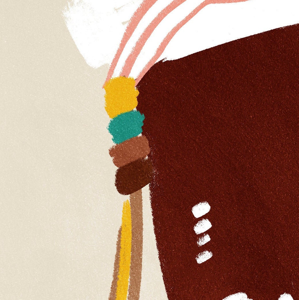 Minimalist Ethnic Art Print Fulani Face Drawing Boho Wall | Etsy