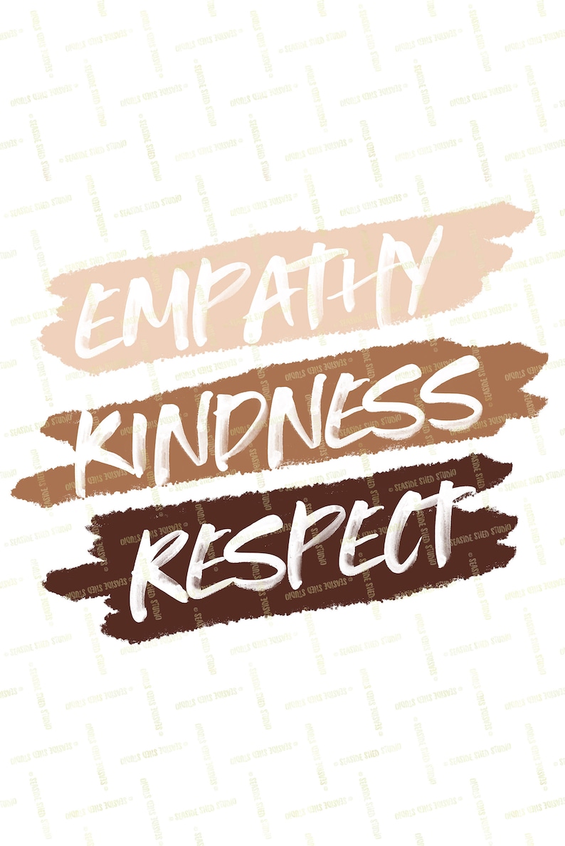 Empathy Kindness Respect Poster Inspiring Art Hope Message - Etsy