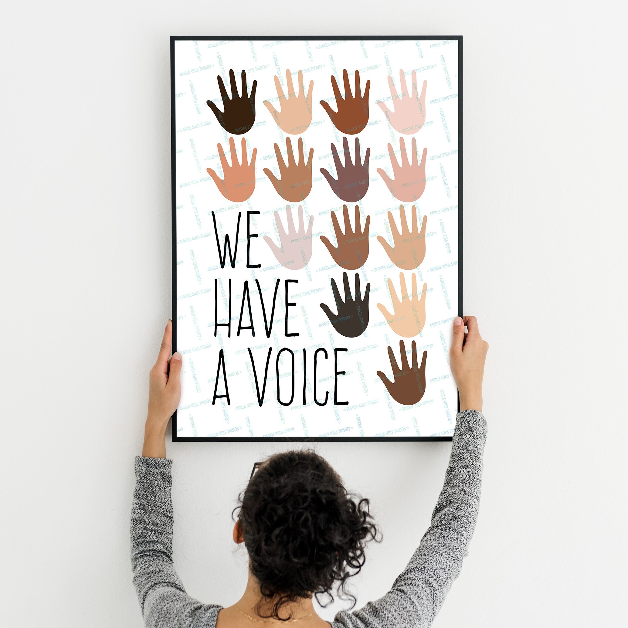 Prints Digital Prints No Racism We Have a Voice Political Printable ...