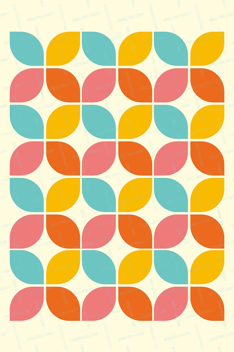 Retro Printable Vintage Style Poster Mid Century Modern - Etsy