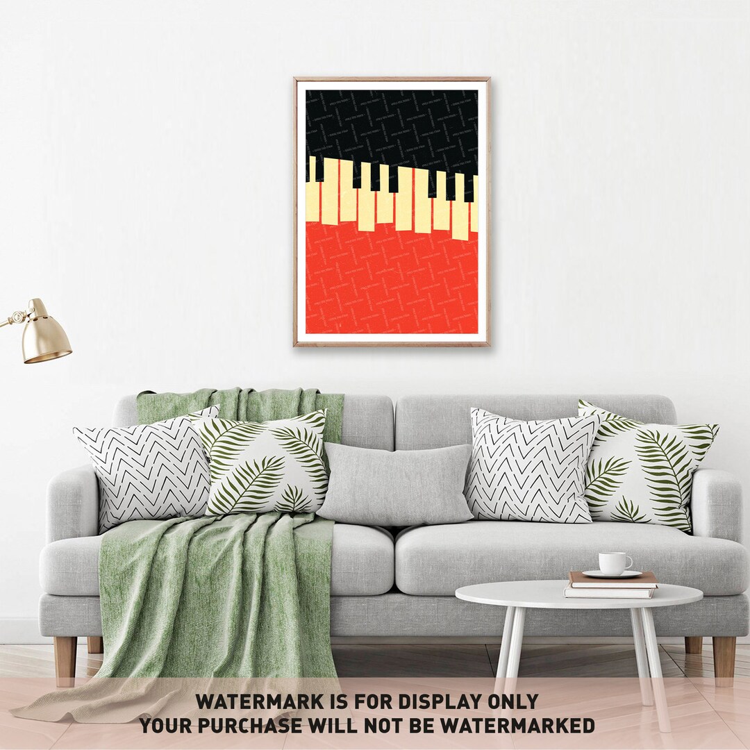 Piano Print, Bold Piano Poster, Colourful Music Art, Printable Wall Art ...