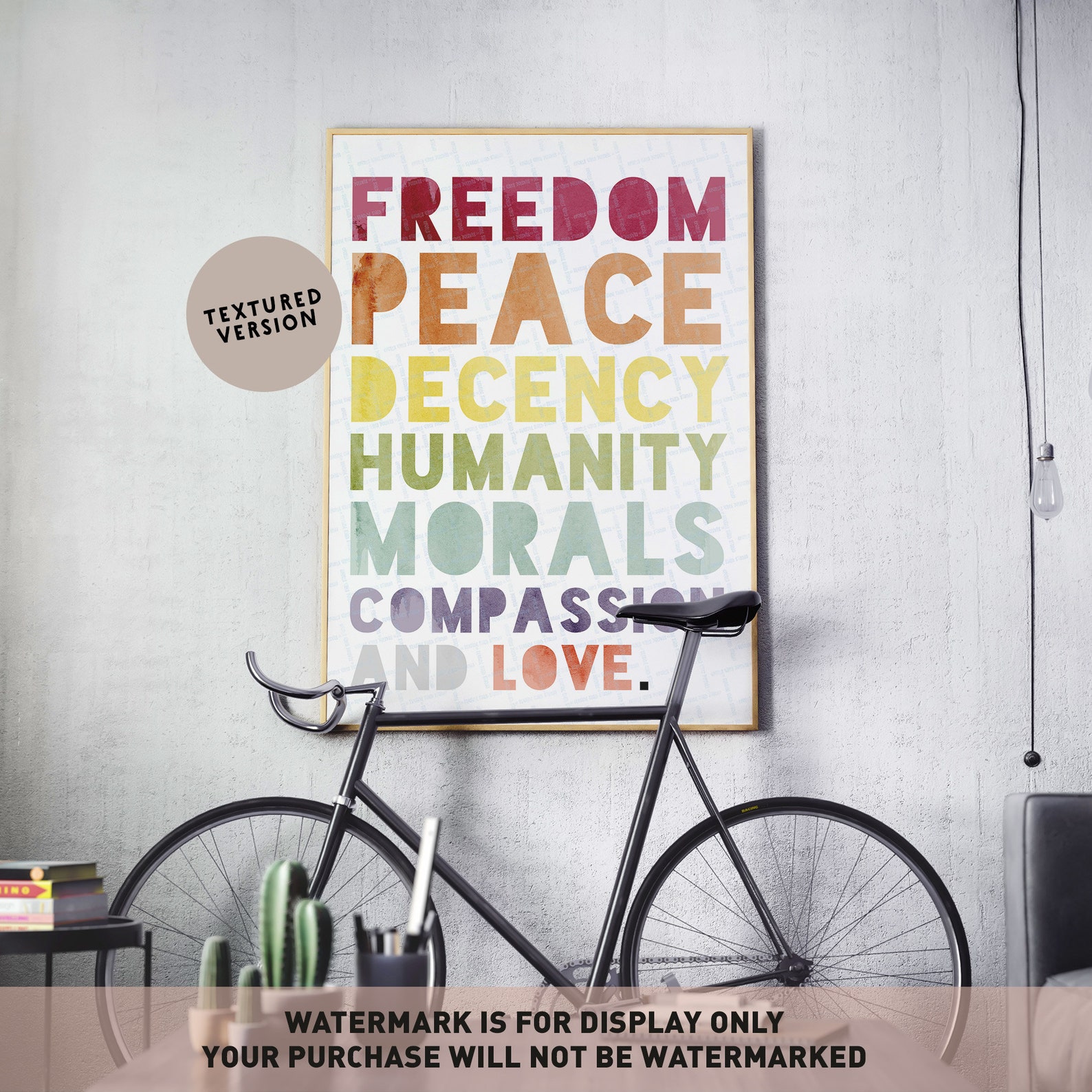 Human Values Poster Morals Printable Peace Decency Love | Etsy