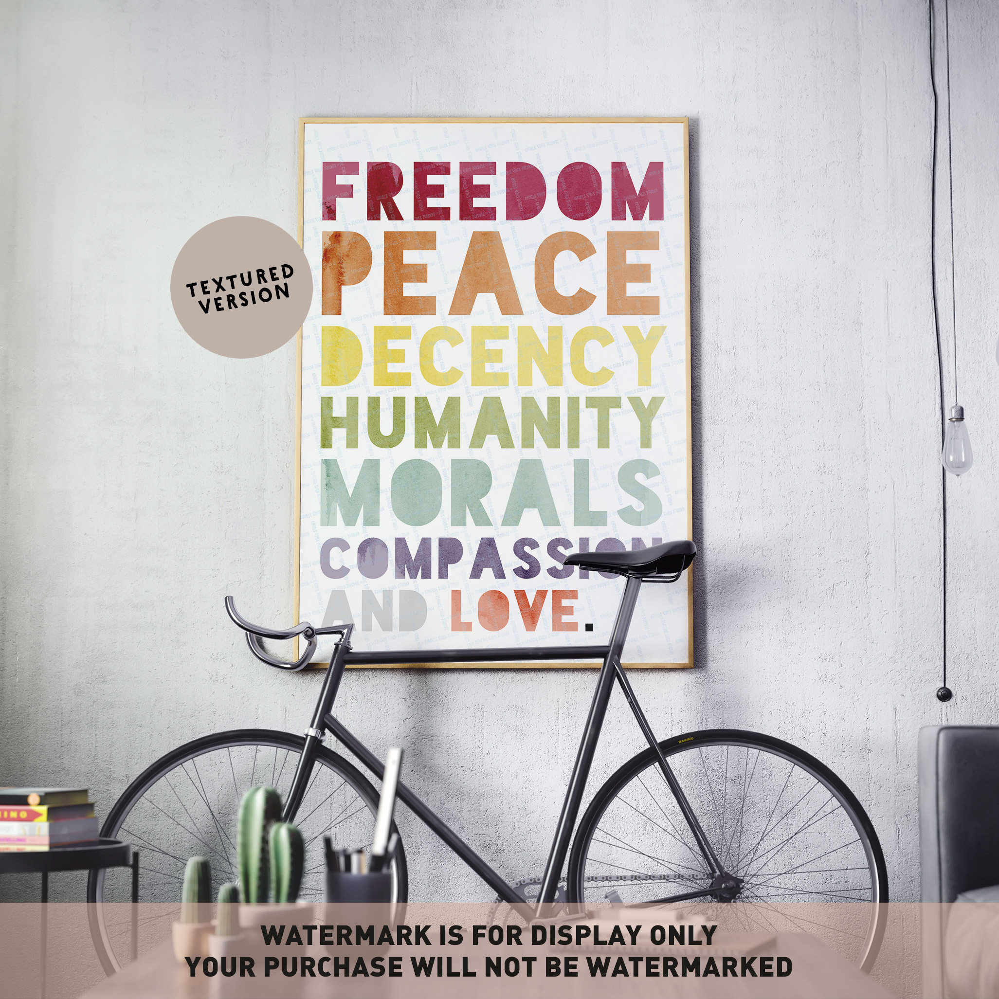 Human Values Poster Morals Printable Peace Decency Love | Etsy