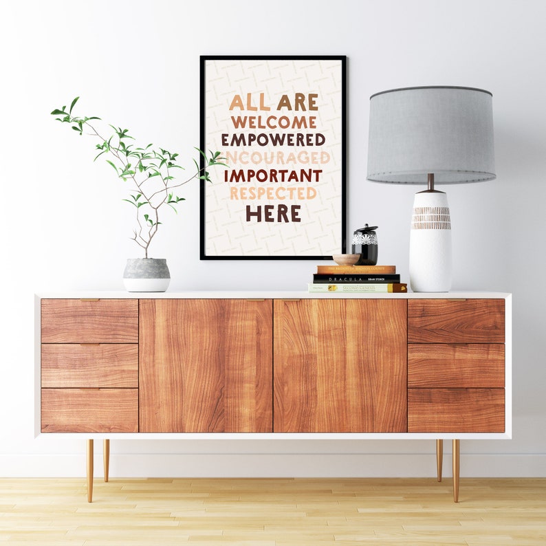 All Are Welcome Here Inclusion Printable Poster Classroom | Etsy