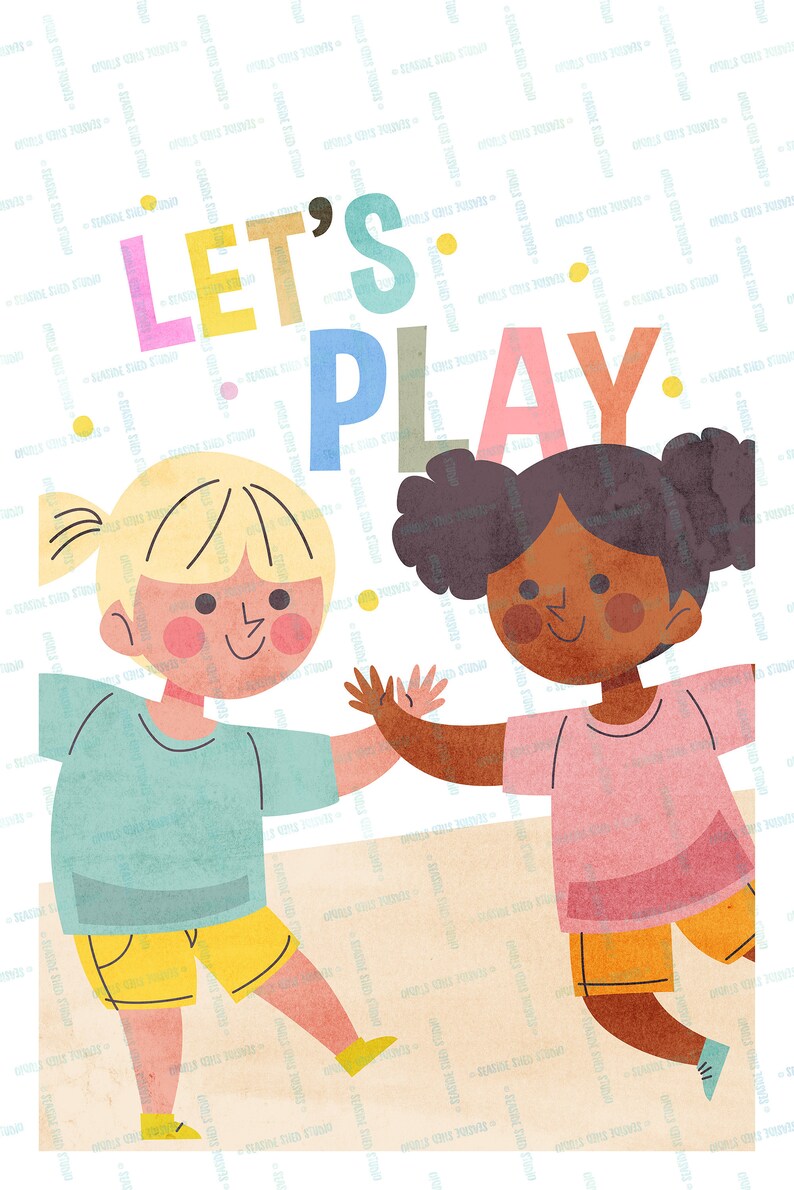 Diversity Nursery Poster Multi Racial Child Print Play time | Etsy