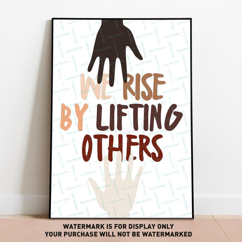 We Rise by Lifting Others Inclusion Printable Poster - Etsy