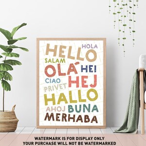Hello in Different Languages Hello Printable Poster Fun | Etsy