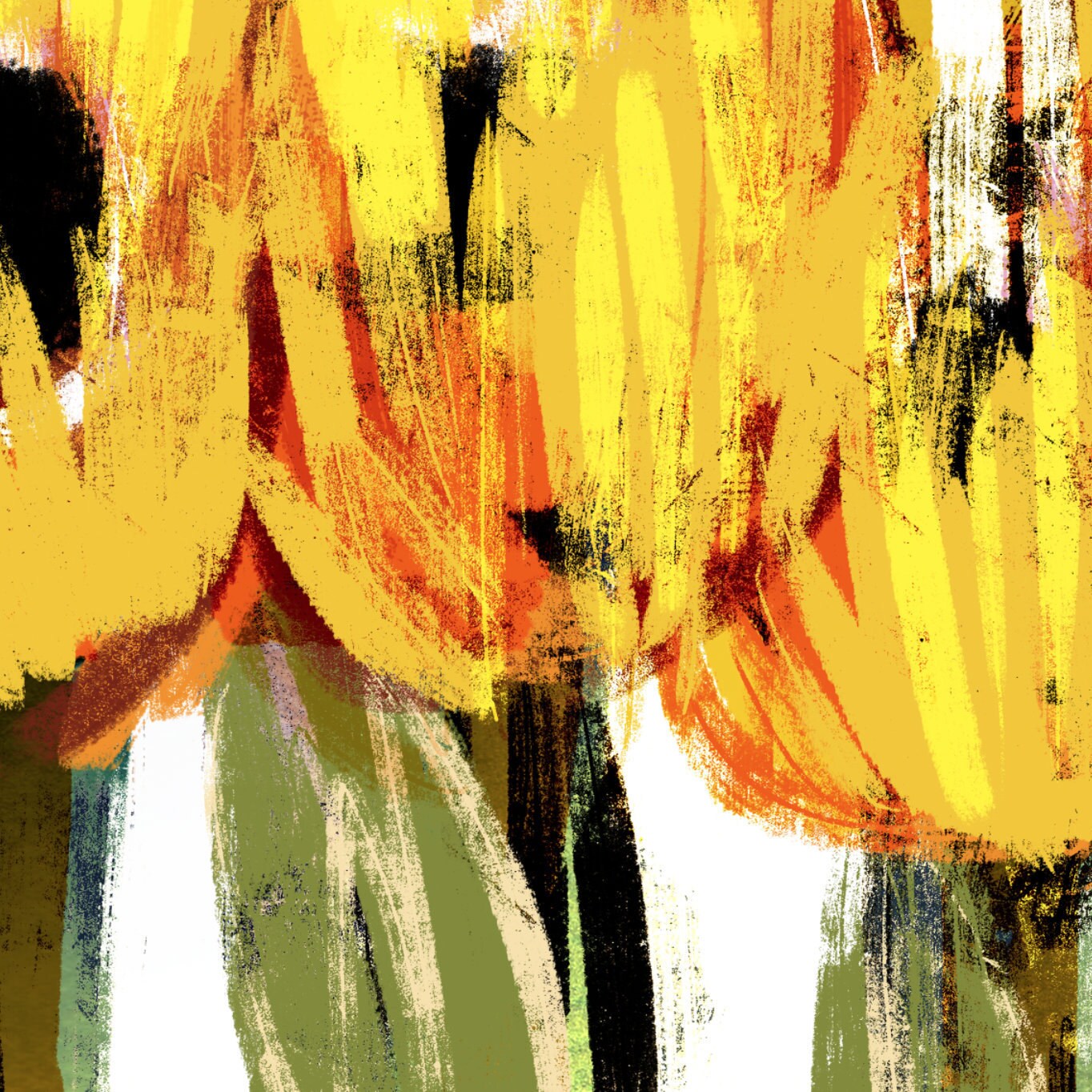 Flowers Printable Yellow Flowers Poster Colourful Home | Etsy