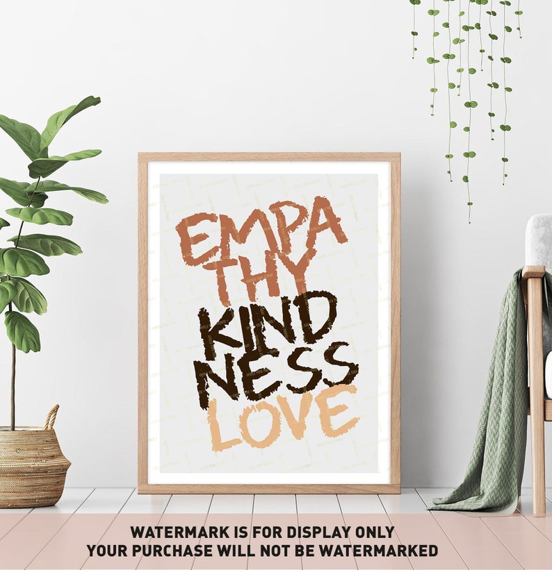 Kindness Printable Poster Empathy Love Human Qualities | Etsy