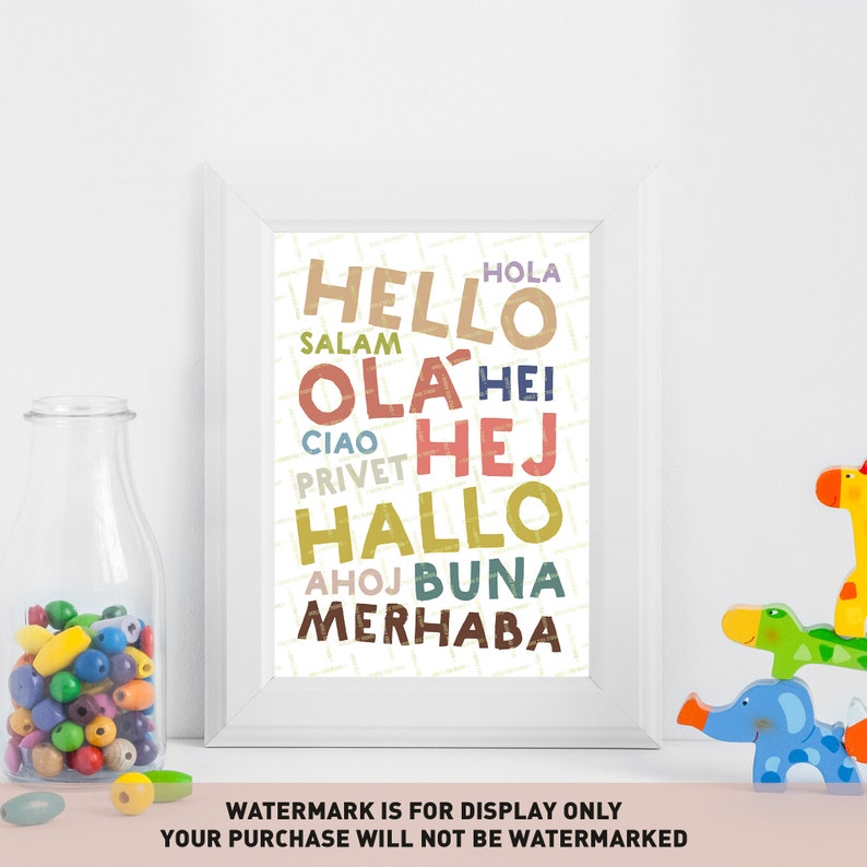 Hello in Different Languages Hello Printable Poster Fun - Etsy UK