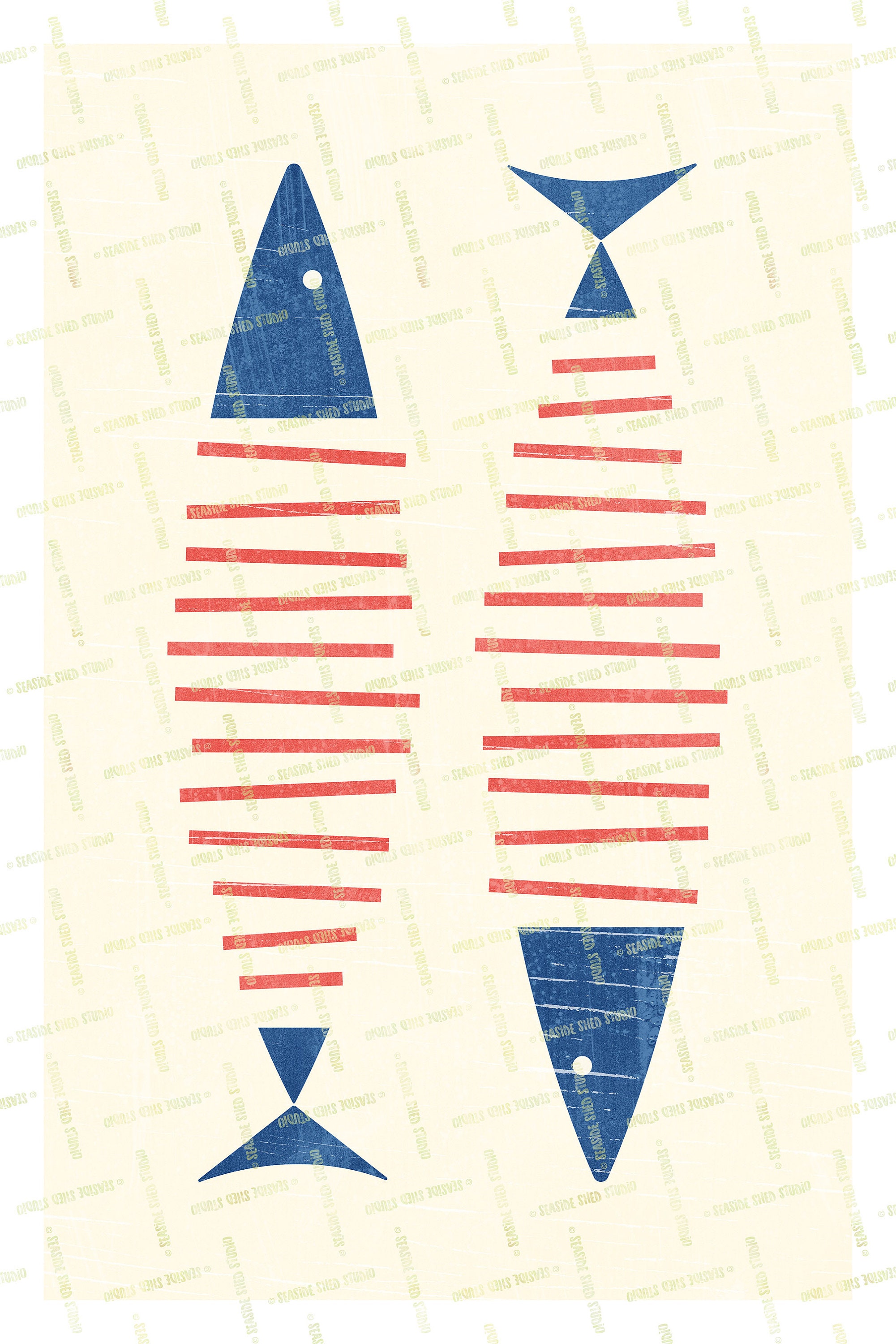 Fish Print Minimal Fish Poster Two Fishes Illustration - Etsy UK