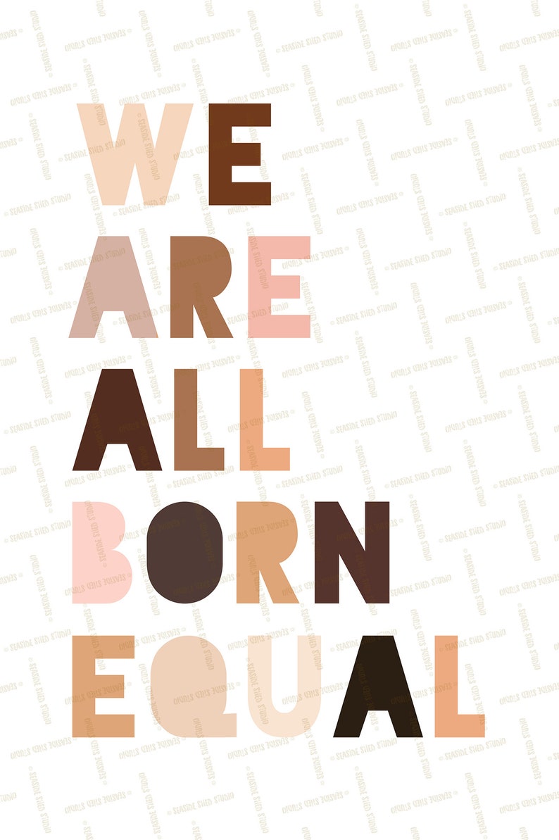 We Are All Born Equal Human Diversity Digital Download | Etsy