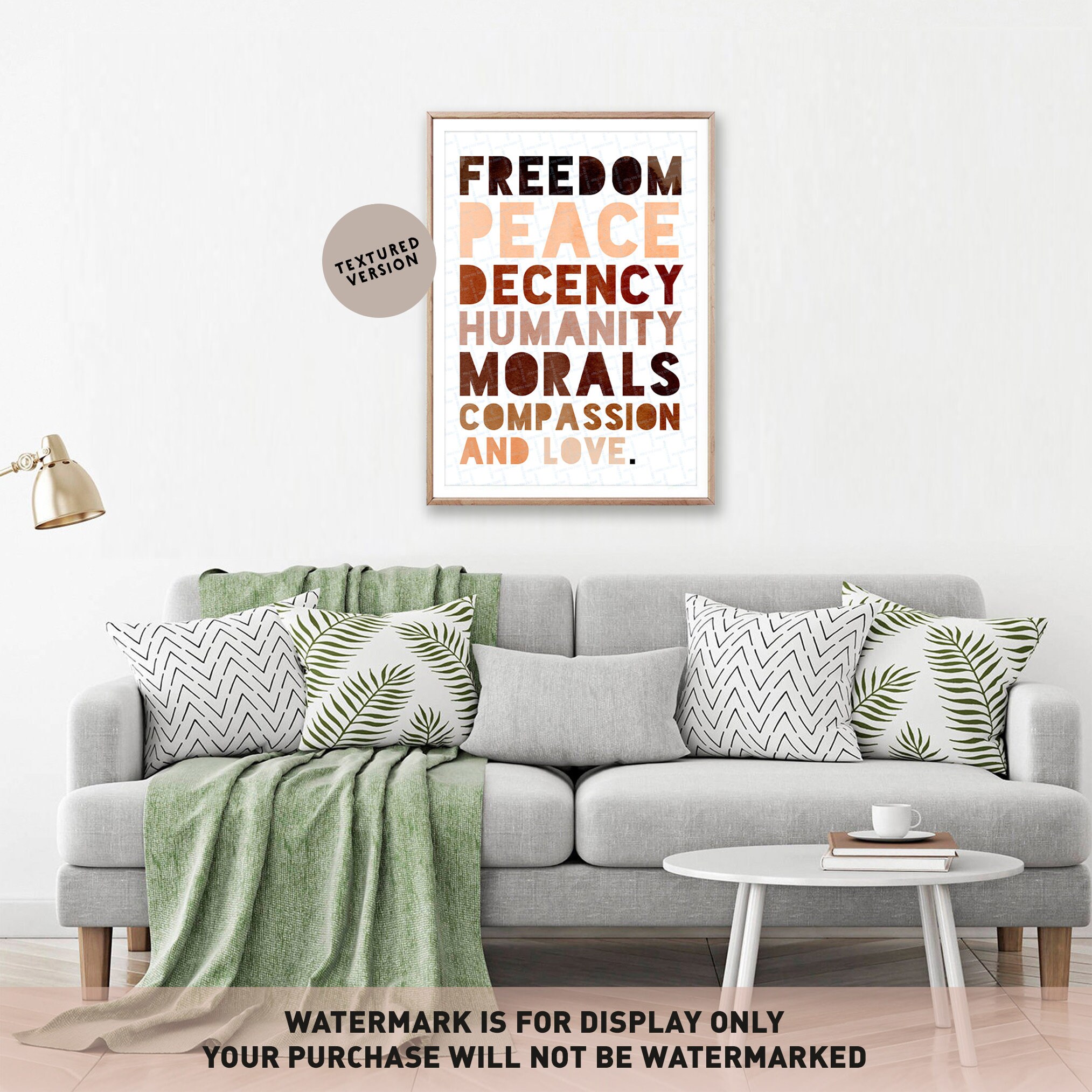 Human Values Poster Morals Printable Peace Decency Love | Etsy