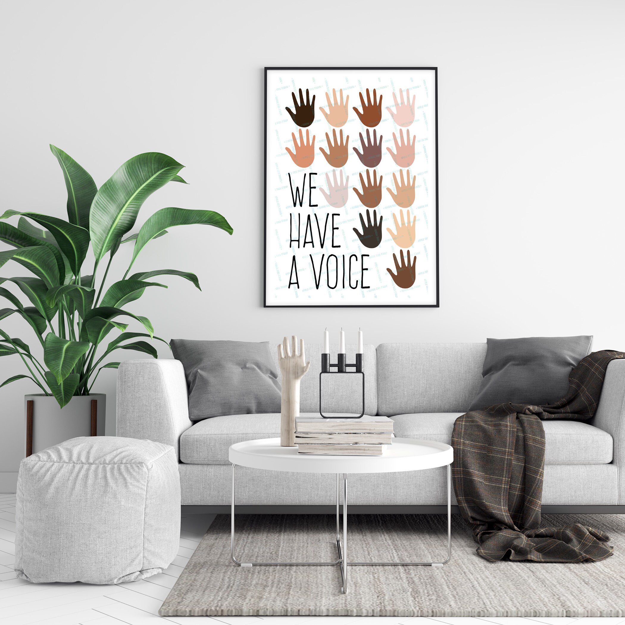 Prints Digital Prints No Racism We Have a Voice Political Printable ...