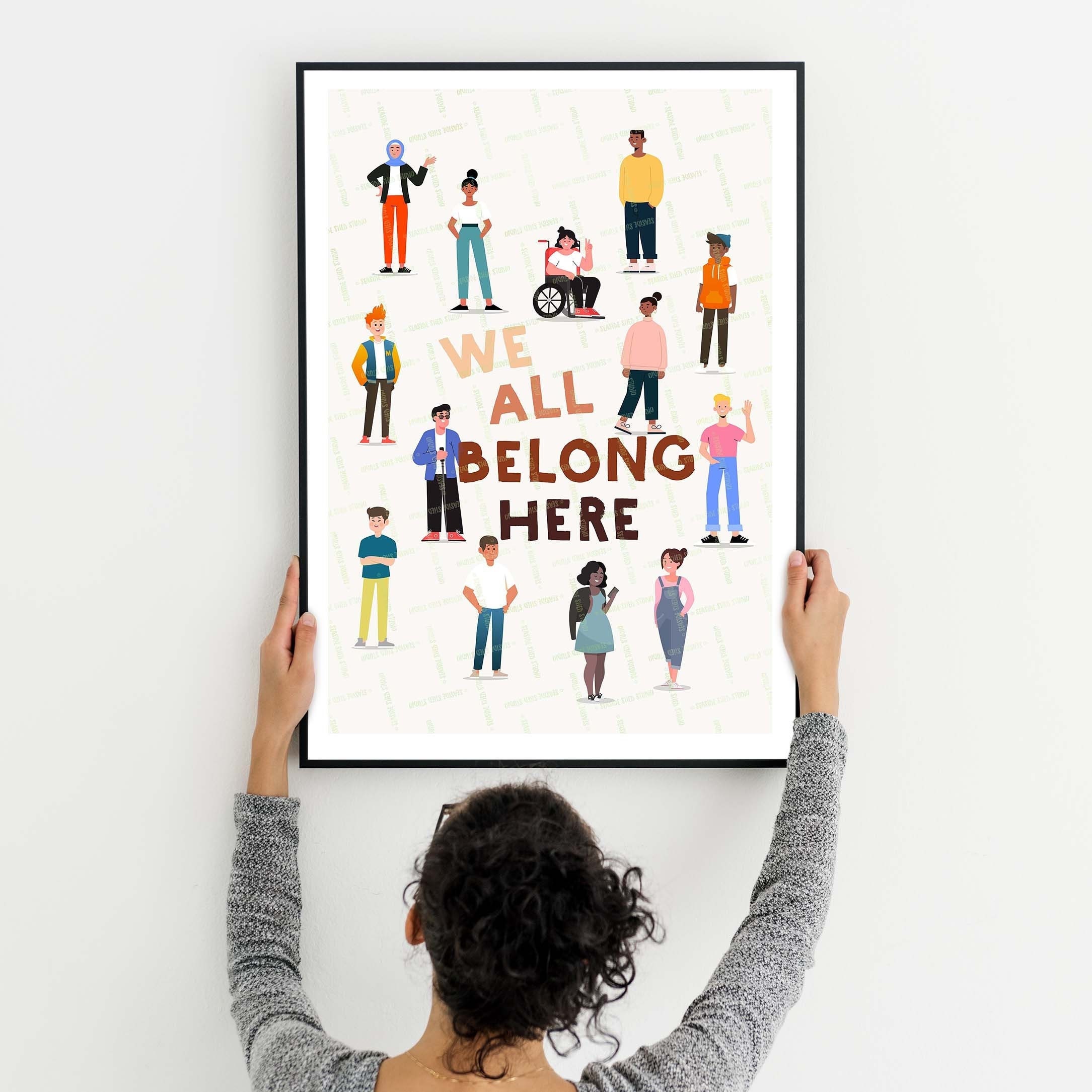 We All Belong Print Classroom Equality Poster Educational | Etsy
