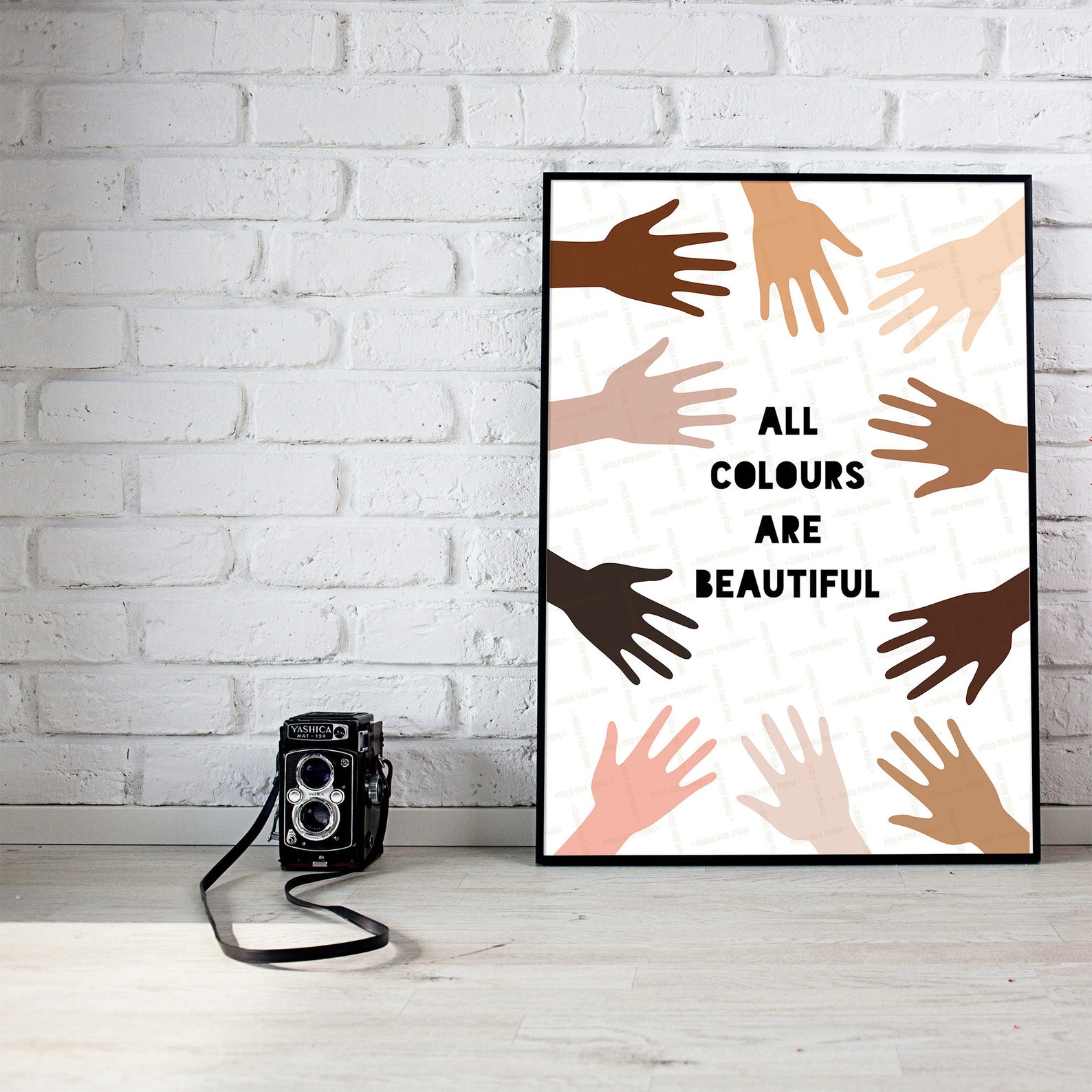 Anti Discrimination Poster No Racism Diverse Humanity Hands | Etsy UK