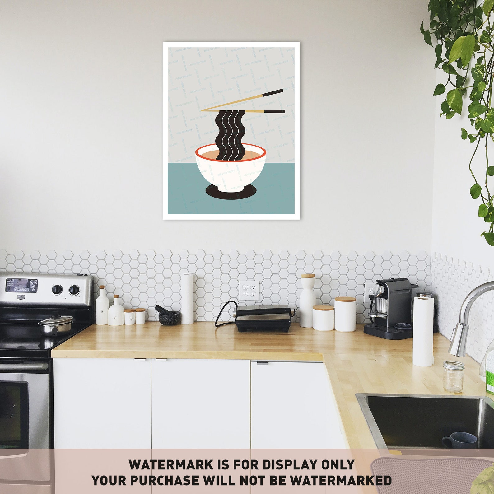 Noodles Print Noodles in Bowl Ramen Art Print Kitchen Wall - Etsy UK