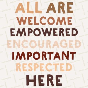 All Are Welcome Here, Inclusion Printable Poster, Classroom Posters ...