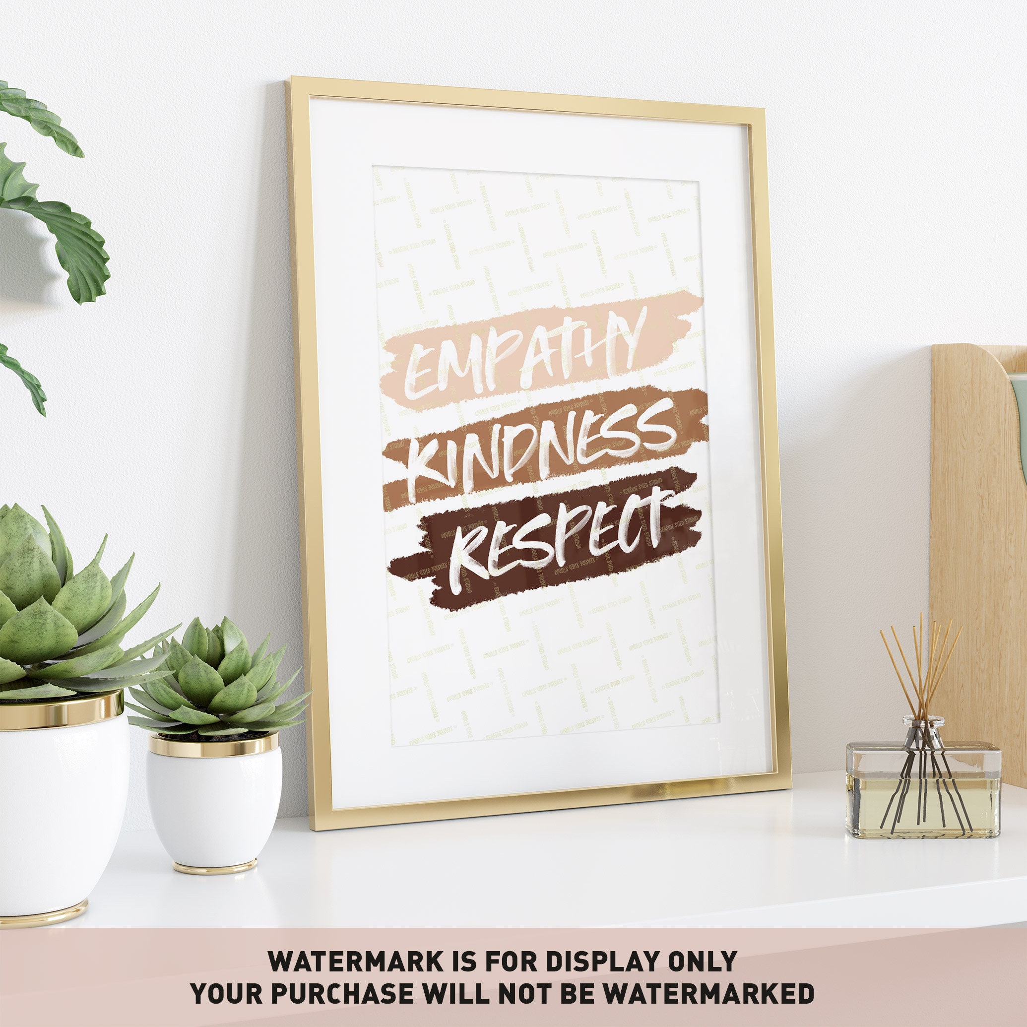 Empathy Kindness Respect Poster Inspiring Art Hope Message | Etsy