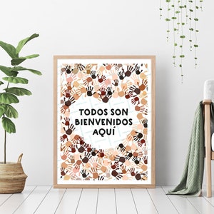 Todos Son Bienvenidos, All Are Welcome, Diversity Printable, Spanish ...