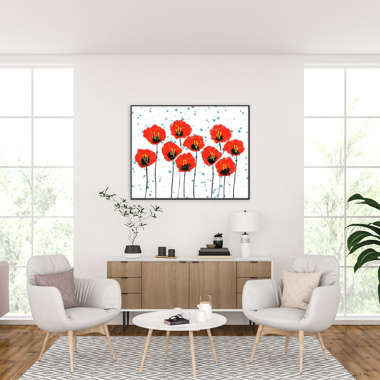 Poppy Print Poppies Poster Poppy Illustration Floral Home | Etsy