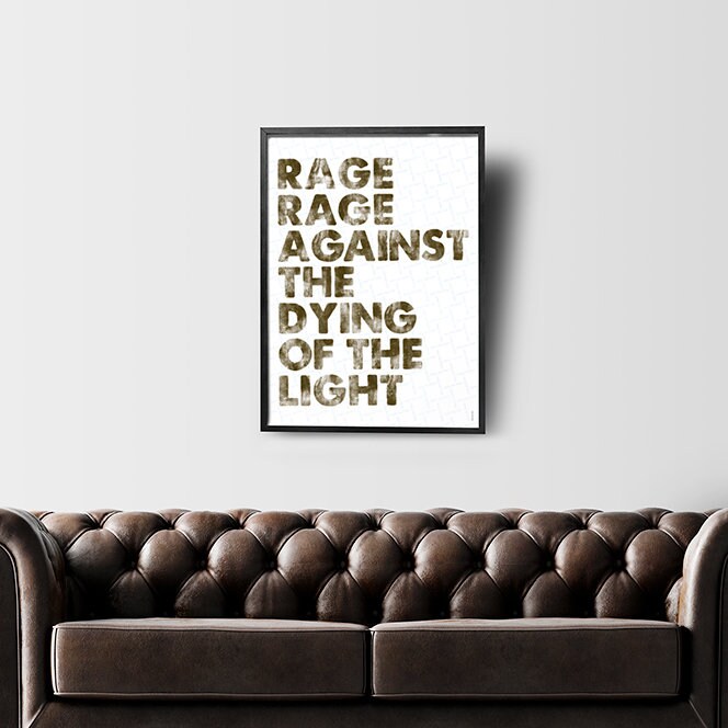 Dylan Thomas Print Poem Wall Decor Literary Gifts | Etsy