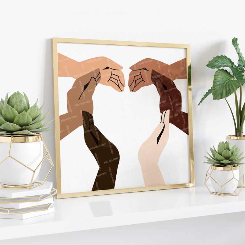 End Racism Print Diversity Wall Art Racial Equality - Etsy Canada