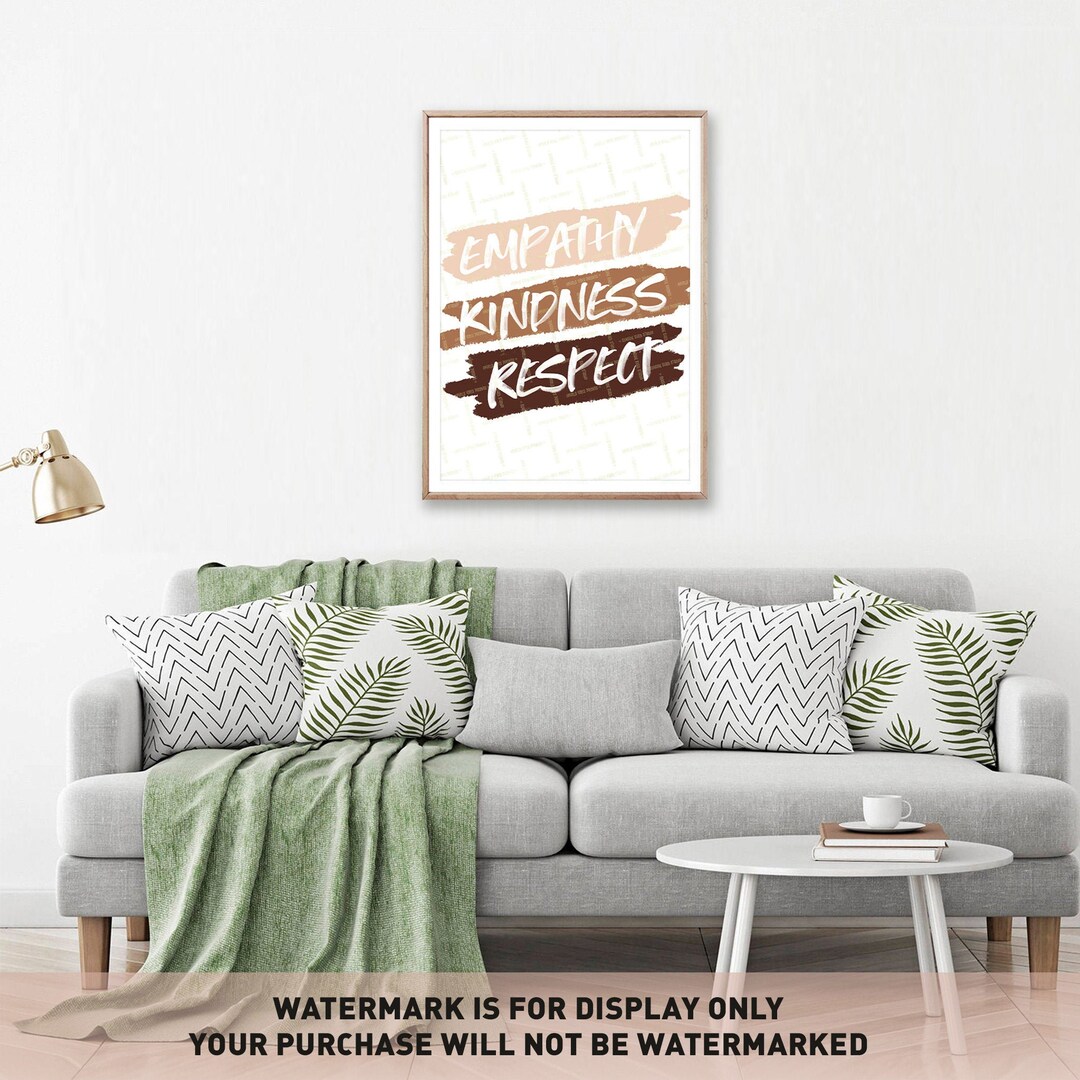 Empathy Kindness Respect Poster: Inspiring Wall Art (digital Download ...