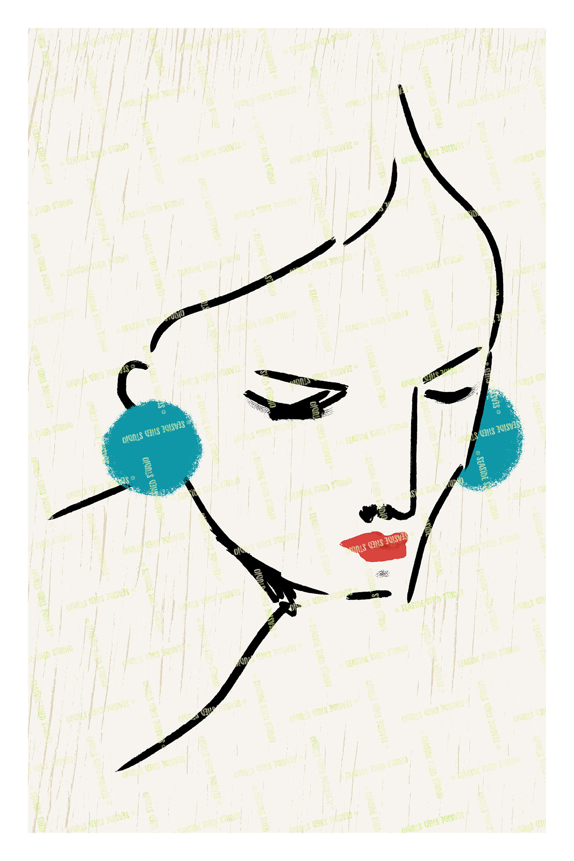 Woman Line Printable Art Fine Line Face Female Modern Print - Etsy