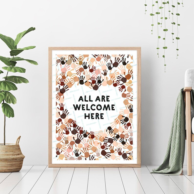 All Are Welcome Diversity Printable Poster Classroom | Etsy