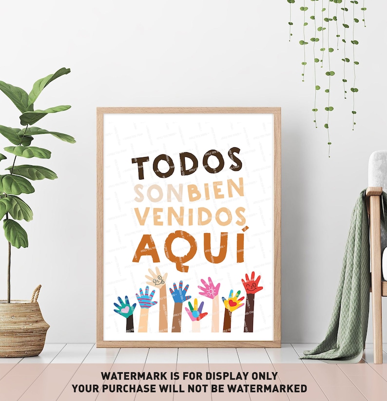 Todos Son Bienvenidos All Are Welcome Diversity Printable | Etsy