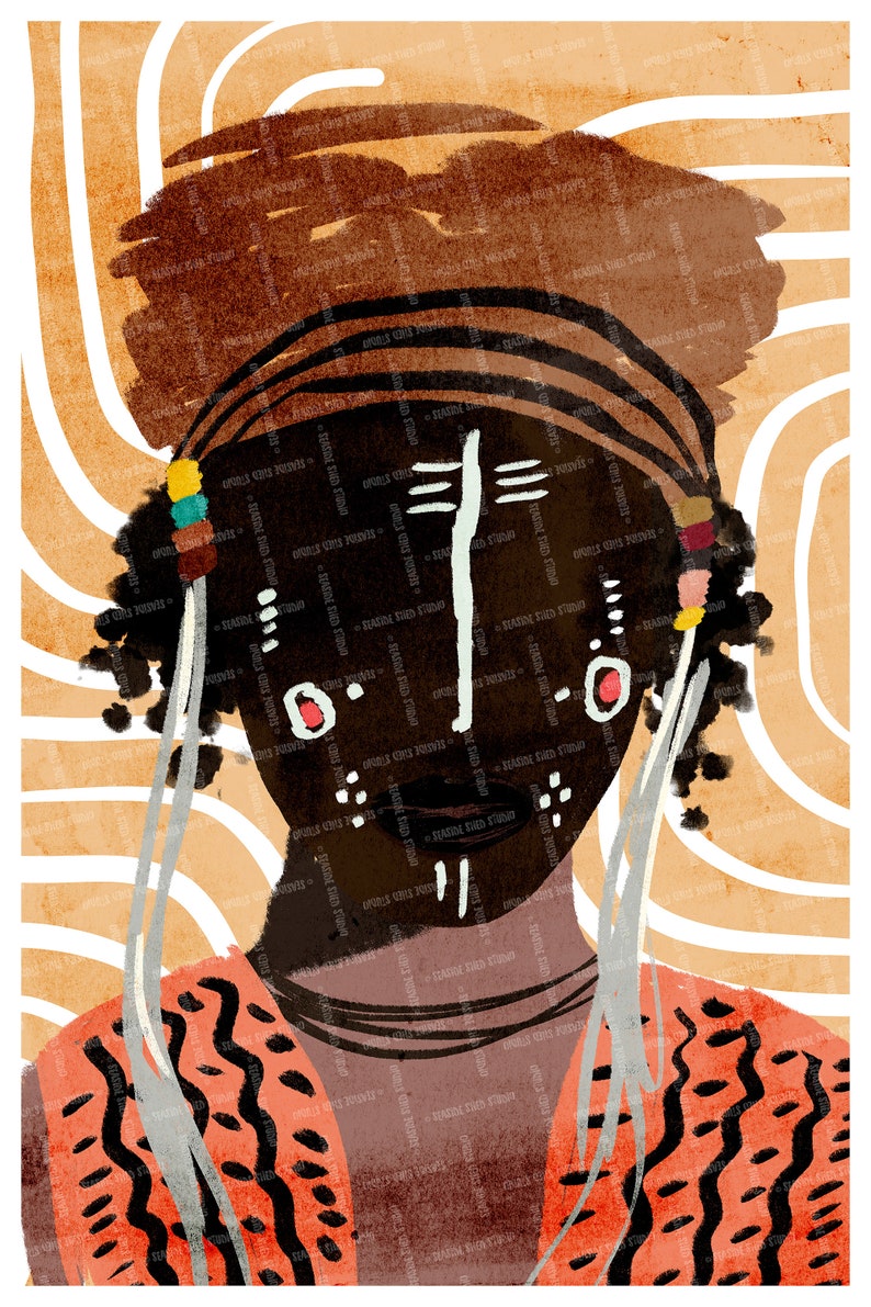 African Man Art Print Fulani Man Wall Art Ethnic Art Poster | Etsy