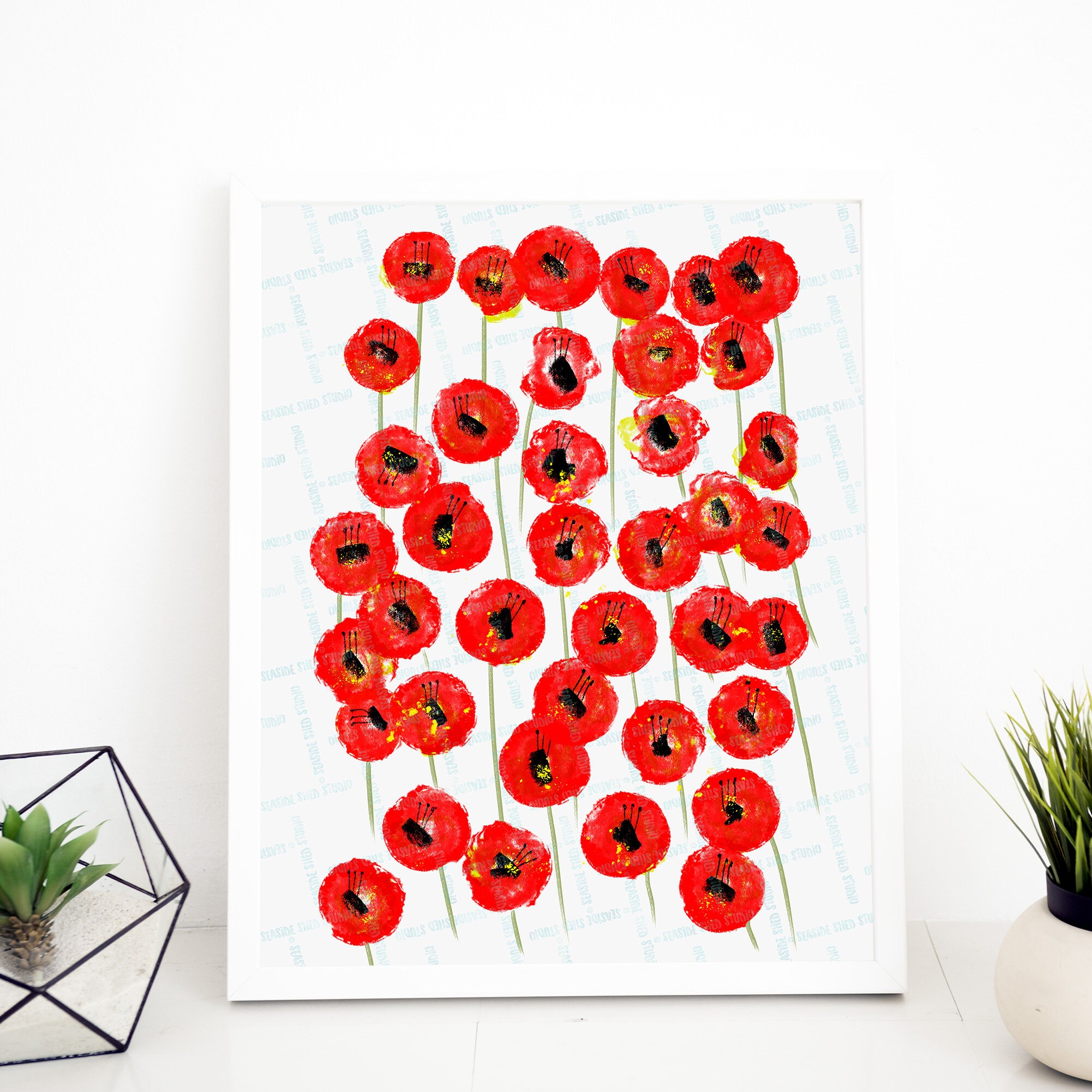 Poppies Art Print Poppy Printable Wall Art Vibrant Floral | Etsy