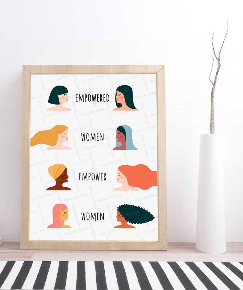 Empowered Women Empower Print Feminist Wall Art Girl Power Etsy