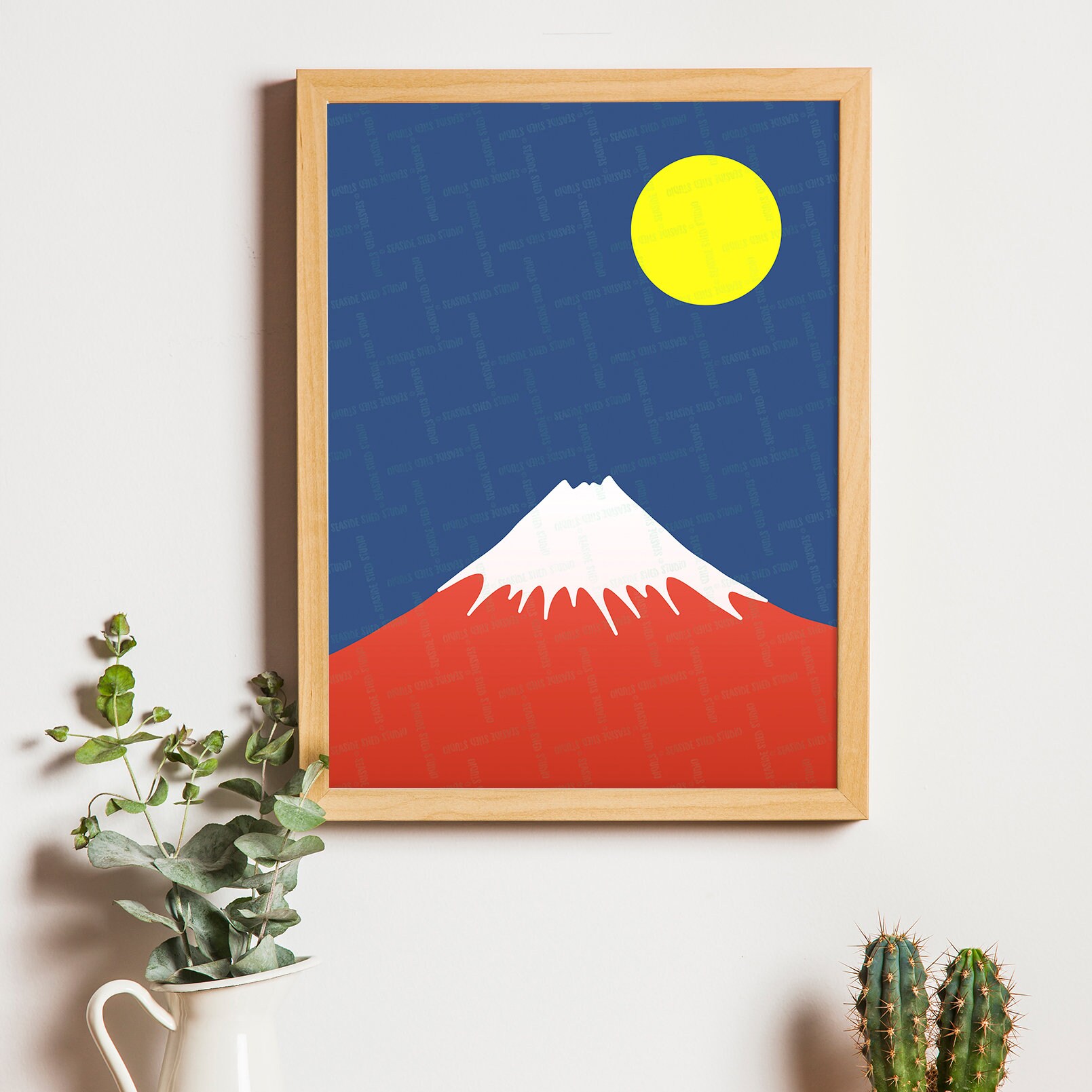 Mount Fuji printable graphic japan poster rising sun | Etsy