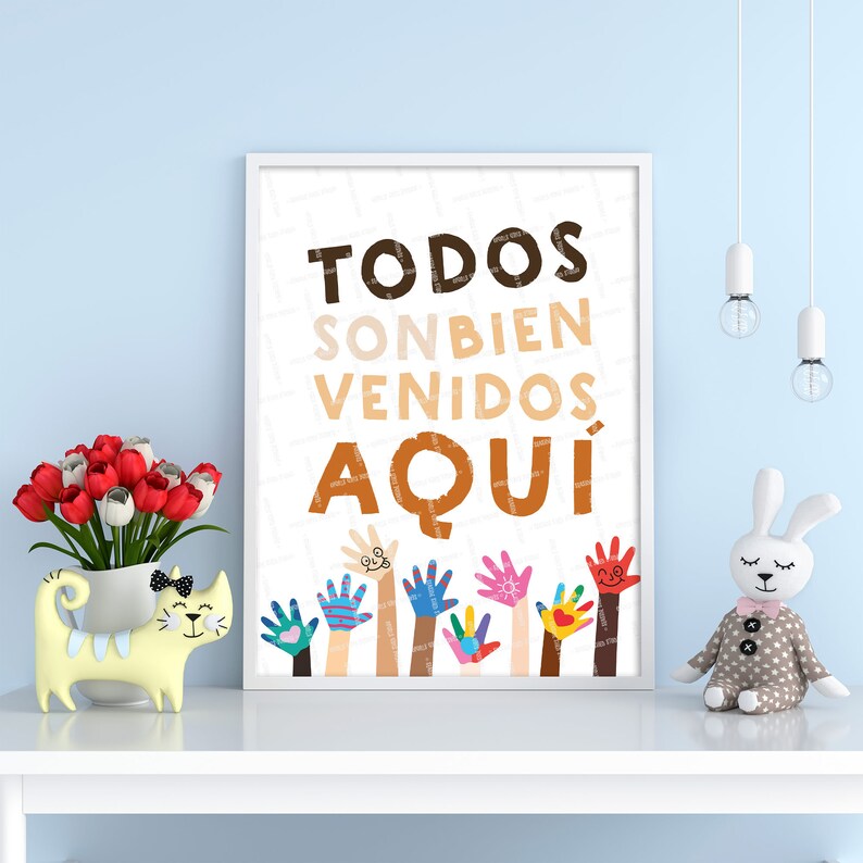 Todos Son Bienvenidos All Are Welcome Diversity Printable | Etsy