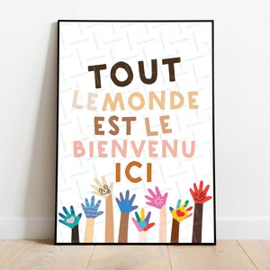 Tout Le Monde Est Le Bienvenu Ici, All Are Welcome, Diversity Printable ...