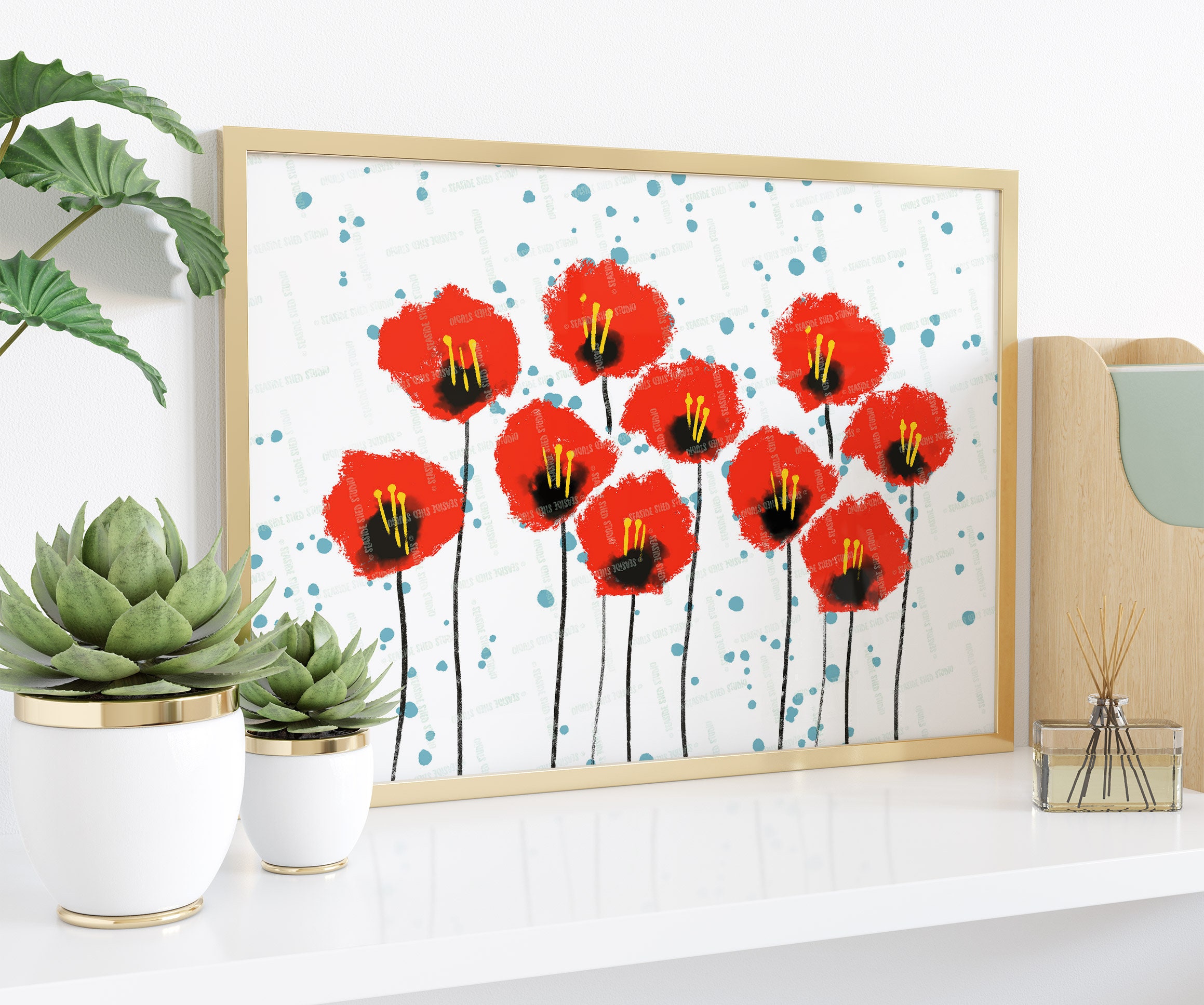 Poppy Print Poppies Poster Poppy Illustration Floral Home | Etsy