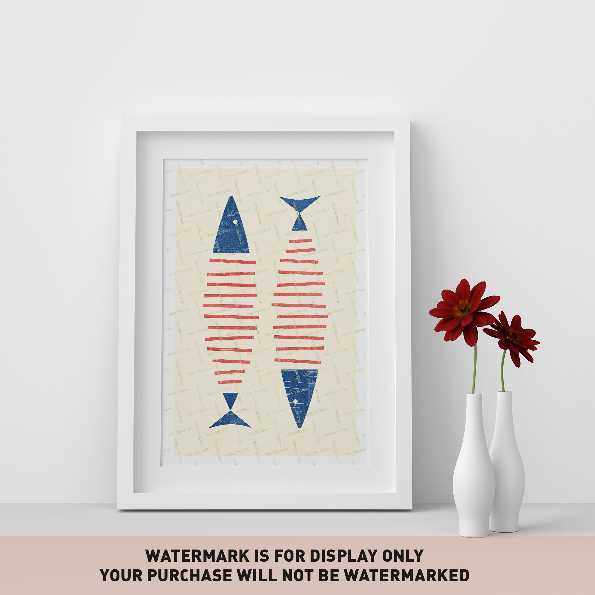 Fish Print Minimal Fish Poster Two Fishes Illustration - Etsy UK