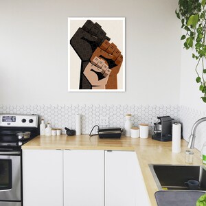 Protest Hands Art Print, Raised Fist Printable, No Racism, Anti Racist ...
