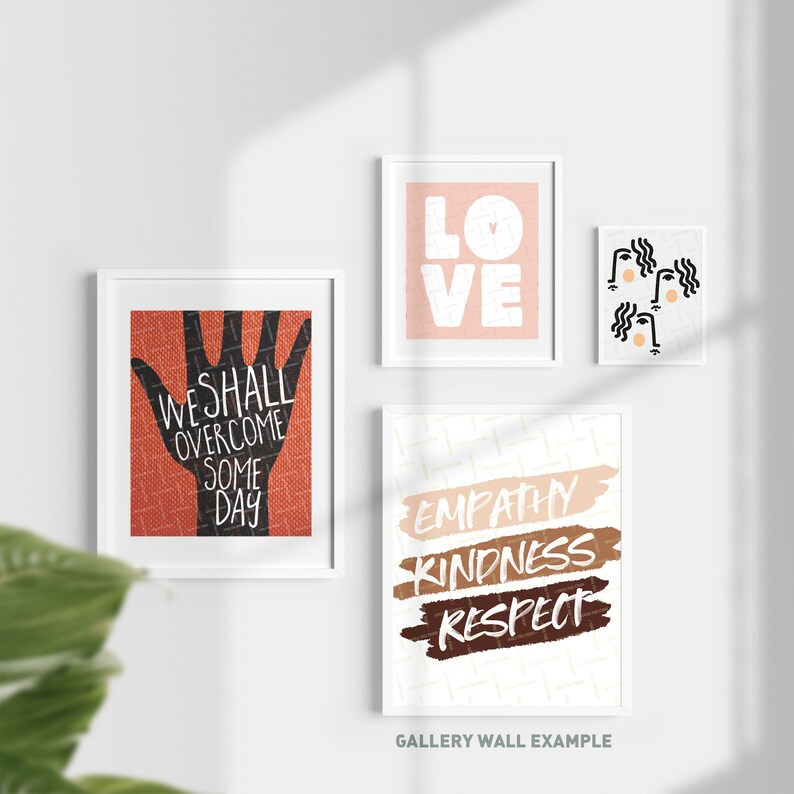 Empathy Kindness Respect Poster Inspiring Art Hope Message | Etsy