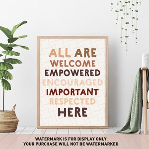 All Are Welcome Here, Inclusion Printable Poster, Classroom Posters ...