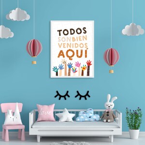 Todos Son Bienvenidos, All Are Welcome, Diversity Printable, Spanish ...