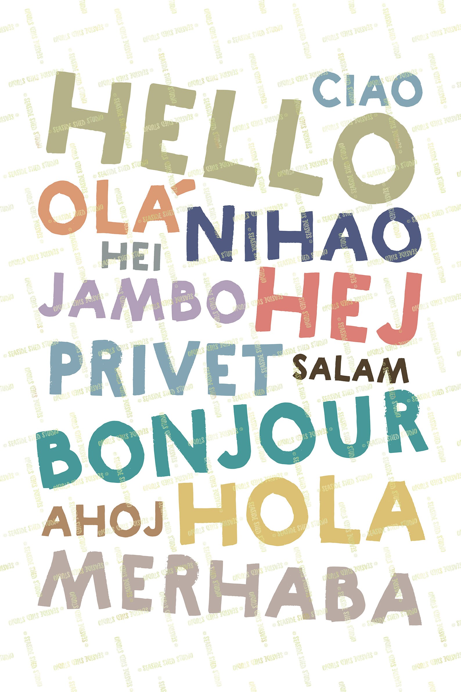 Hello in Different Languages Hello Hola Printable Poster | Etsy