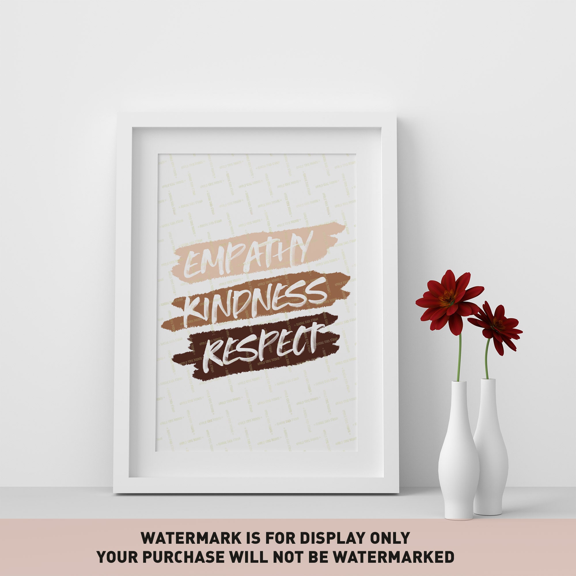 Empathy Kindness Respect Poster: Inspiring Wall Art (digital Download ...