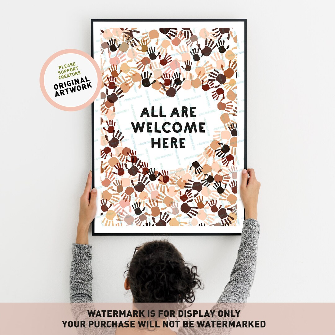 All Are Welcome, Diversity Printable Poster, Classroom Posters, Teach ...