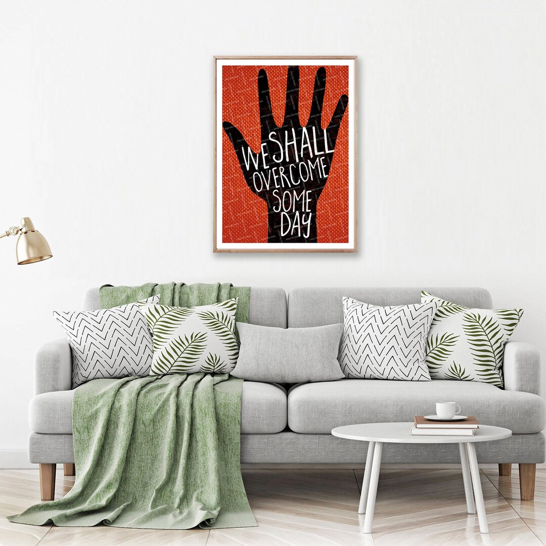 We Shall Overcome, Protest Poster, Civil Rights Printable, No Racism ...