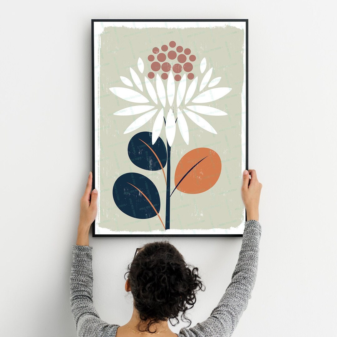 Retro Flower Print Vintage Sixties Decor Printable Wall - Etsy