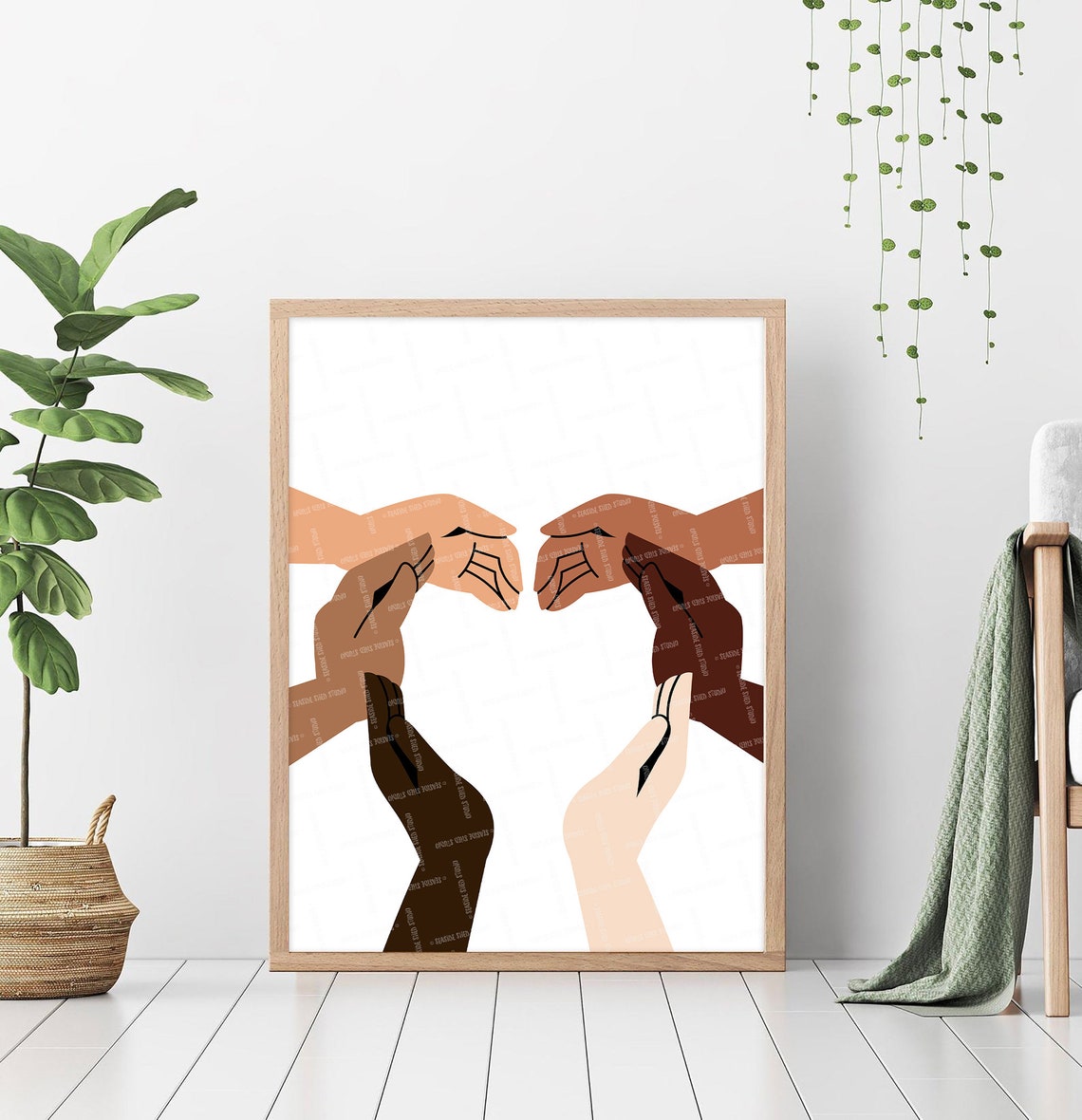 End Racism Print Diversity Wall Art Racial Equality | Etsy