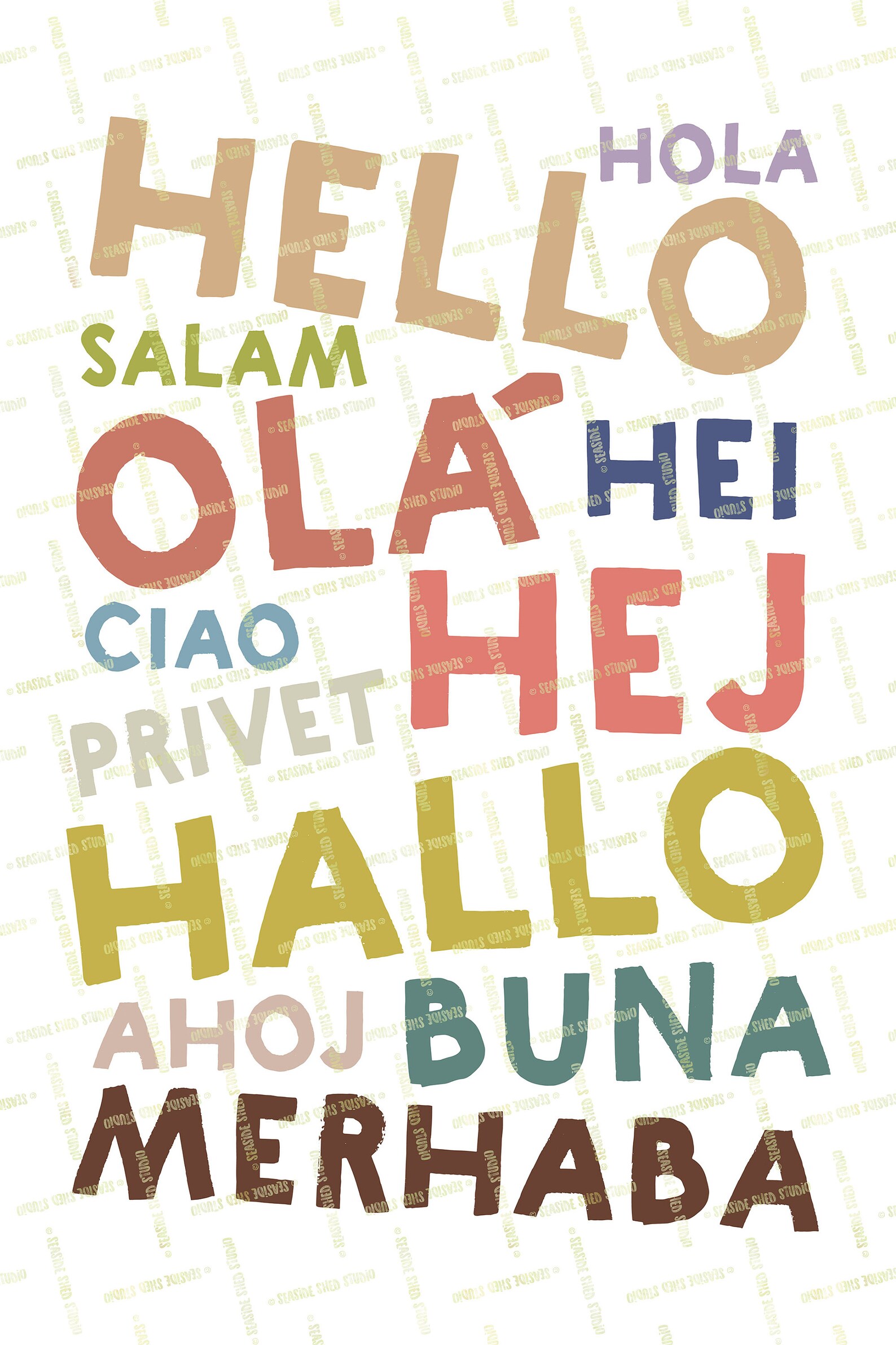 Hello in Different Languages Hello Printable Poster Fun | Etsy